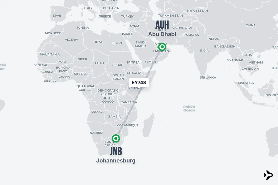 Ey748 Etihad Flight Status And Tracker Jnb Auh