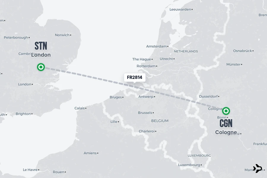 Fr2814 Ryanair Flight Status And Tracker London Cologne