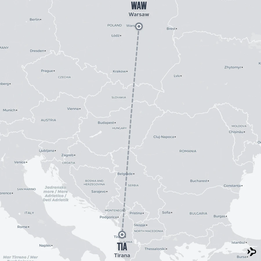 Warsaw To Tirana Flights